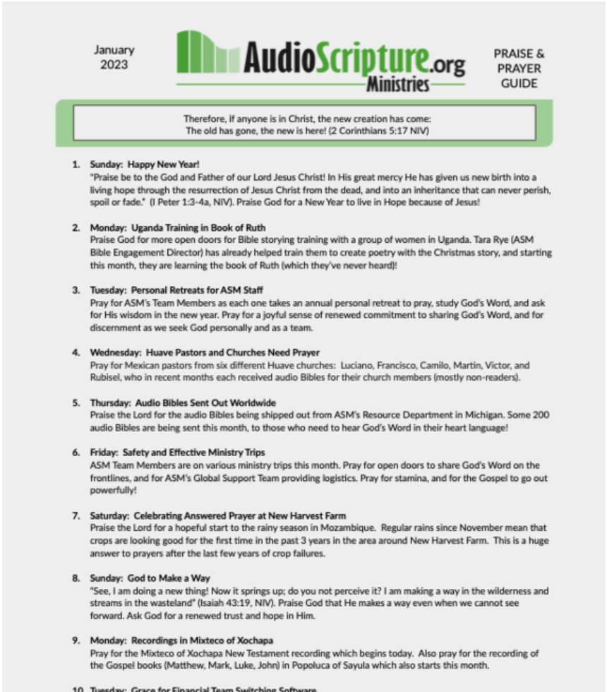 Pray - Audio Scripture Ministries